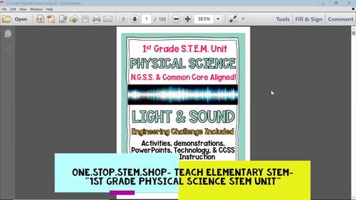 1st Grade NGSS Physical Science COMPLETE STEM Unit! Light & Sound- (1-PS4)