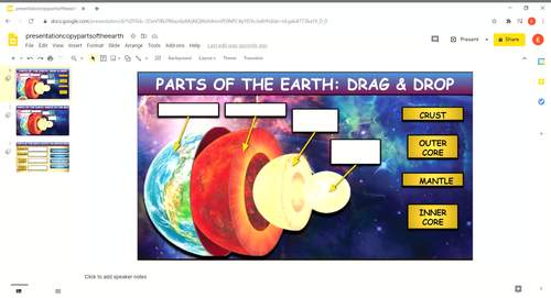 Layers Of The Earth: Digital Worksheet: Drag & Drop: Distance Learning
