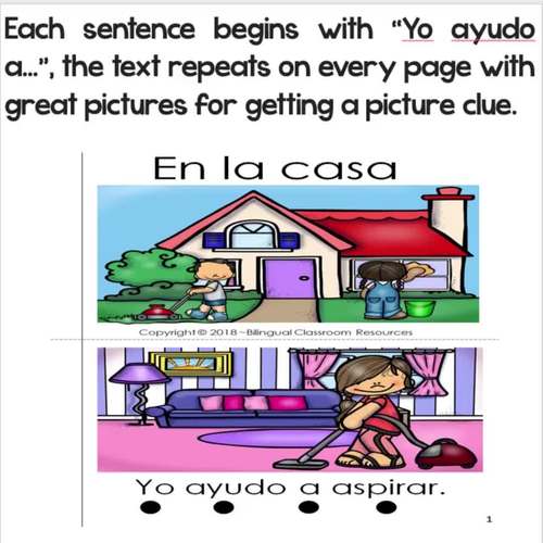 Palabras de uso frecuente: yo and ayudo- High Frequency Words in Spanish