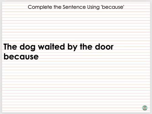 Year 2 Because But So Sentence Stems - Explicit Writing Lesson Conjunctions