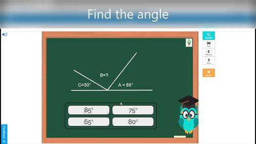 Find the angle | Boom card by SG Math Guru | Teachers Pay Teachers