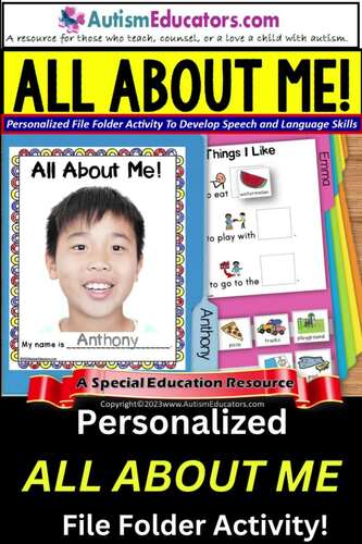 All About Me Personalized File Folder Activity with Guided Visual Responses