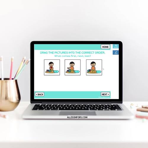 3-4 Step Sequencing BOOM Cards™️ Speech Therapy Distance Learning