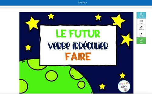 French Future tense FUTUR SIMPLE | BOOM CARDS Verbe irrégulier FAIRE