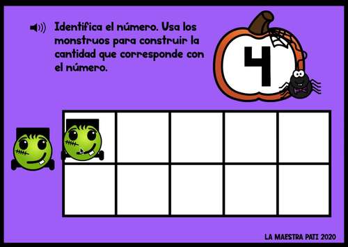 Boom Cards in Spanish- Construye números de 1-20- Halloween | TPT