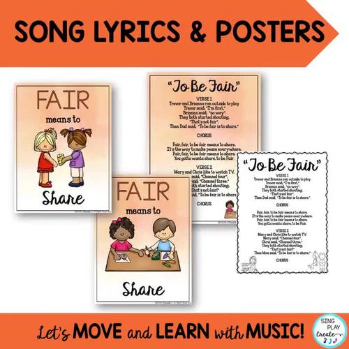 Character Education Social Emotional Song & Activities "To Be Fair" SEL