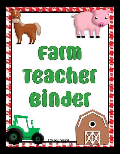 Farm Teacher Binder Labels by Cindy's Treasures | TPT