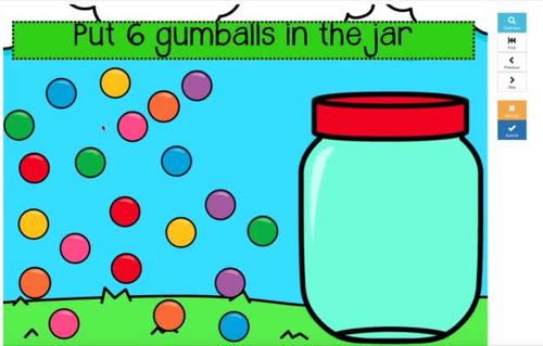 Gumball Counting Digital Task Boom Cards Math Kinder centers activity ...