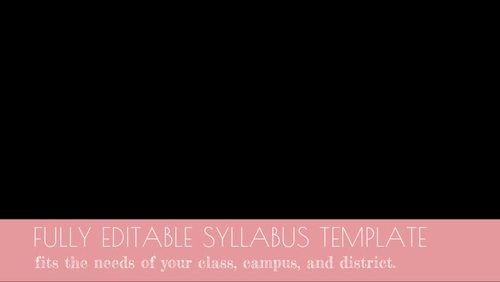 Syllabus Template for Middle School Teachers by Kristen Holan by Design