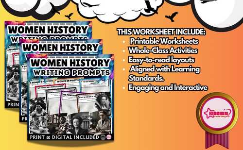 Women’s History Month Writing Prompts Activities, 3rd,4th,5th,6th,7th ...