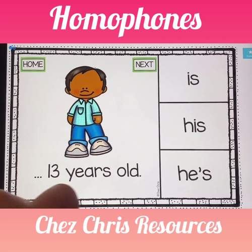 BOOM Cards : Homophones (1) - Distance Learning by Chez Chris | TPT