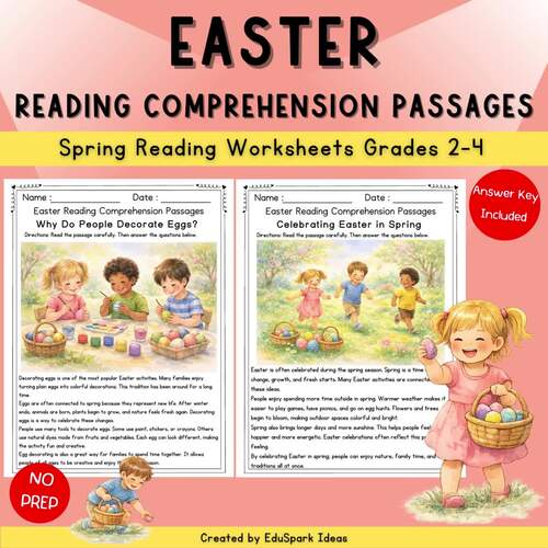 Easter Reading Comprehension Passages | Spring Nonfiction | Grades 2-4
