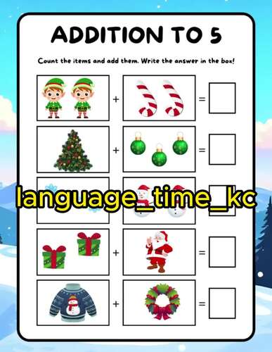 Preschool printable Christmas esl worksheets counting literacy by ...
