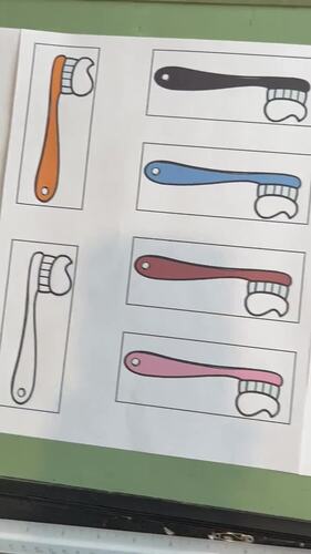 Dental Health Toothbrush Matching Activity for Older Toddlers and ...
