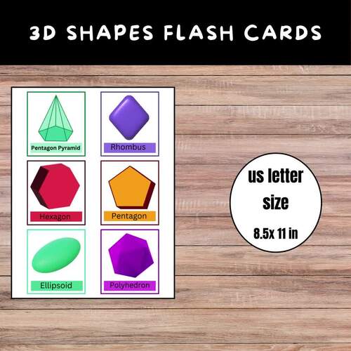 3D Shapes Flashcards, Shape Flashcards, Homeschool, Geometric Shapes