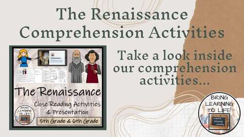 The Renaissance Close Reading Passage & Comprehension Activities | 5th ...