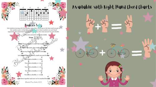 Ukulele Doubles song with number sentence practice and chord charts