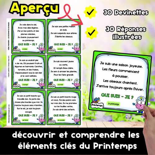 Printemps. Jeu de devinettes en images by Nemoland - Apprentissage par ...