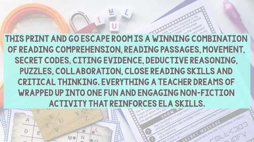 Oregon Trail ESCAPE ROOM - Reading Comprehension Activity by Think Tank Too