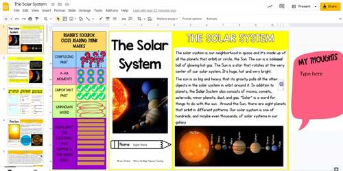 Solar System Digital Close Reads by Where the Magic Happens Teaching