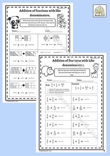 Adding and Subtracting Fractions with like denominators by MathematicUs