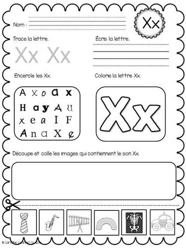 French Alphabet Letter X | Alphabet Lettre X by Caroline Joannette