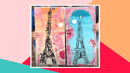 5-Part Eiffel Tower Painting: PART FIVE by Meg's Art School | TPT