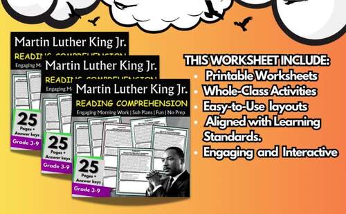 Martin Luther King Jr. Day Reading Comprehension Nonfiction 4th,5th,6th ...