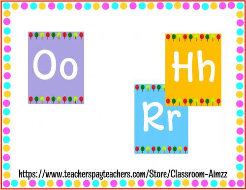 Tree Theme Printable Alphabet Posters, Colorful Alphabet Posters, Wall ...