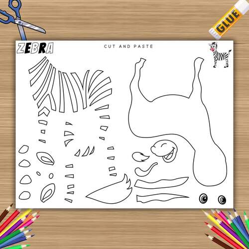 Zebra Craft Activity | Safari Animal Craft | Cut and Paste Fine Motor ...