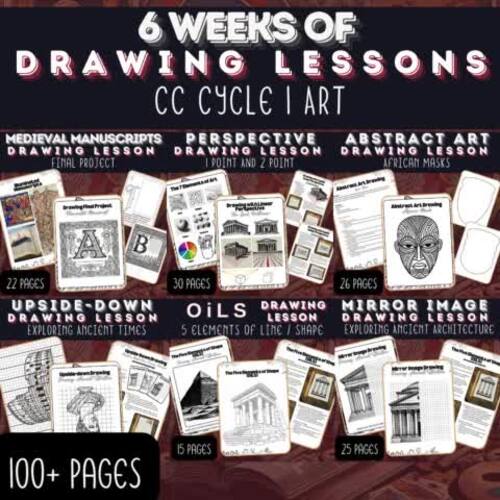6 Weeks of Drawing Lessons for CC Cycle 1 Art by Decadence School House
