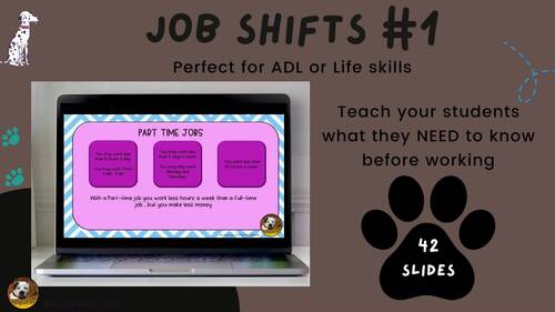 Jobs Shifts #1 Vocational Skills GOOGLE LESSON by BigDogCards-SLP