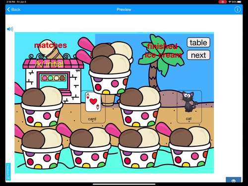 Ice Cream Shop Articulation Game for /k, g, f, v/ Boom Cards by PomKat ...