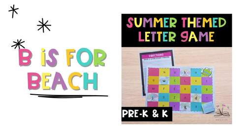 Summer Themed Letter Identification & Sound Intervention & Center Game