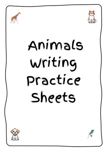 Animals Worksheets for Handwriting Practice by Worksheet Whisperer