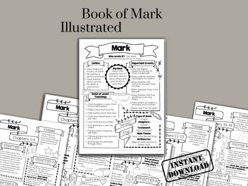Book of Mark Illustrated Bible Study Guide for Kids | Chapter Summaries ...