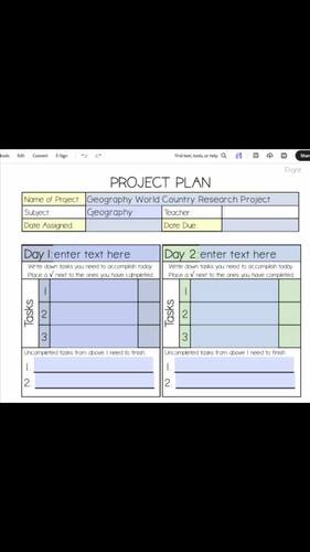 Weekly Project Agenda Tracker For Students, Parents, Teachers, Tutors