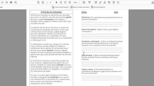 Spanish April Reading Comprehension Passages 3rd-4th Grade Lectura Español