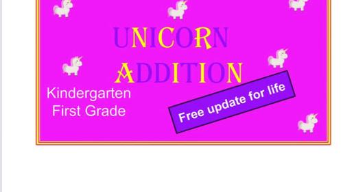 Unicorn addition facts 1-12 distance learning interactive folder binder ...