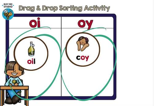 OI AND OY VOWEL DIPHTHONG SORT PHONICS BOOM CARDS OI OY DIPTHONG REVIEW ...