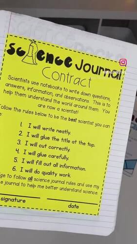 Science Journals for the Year Bundle + Journal Covers and Contract