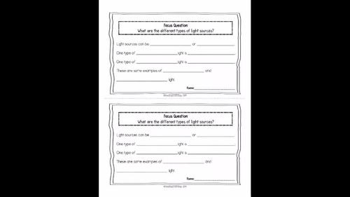 1st Grade Physical Science - NGSS: Man-made vs. Natural Light Sources ...