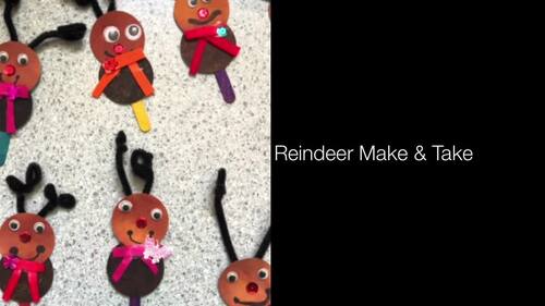 Stick Puppet December Craft Quick Make and Take Reindeer 1 lesson art ...