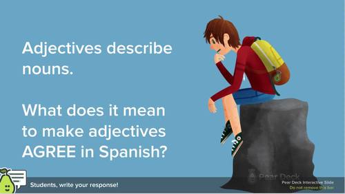 Realidades Auténtico 1 Chapter 5A Adjective Agreement with Family Pear Deck