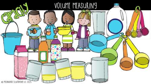 Volume Measuring clip art Math clip art Capacity clip art COLORED Version
