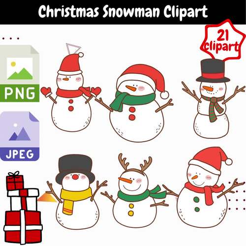 Build a Snowman #newstart23 Clipart {Christmas snowman clipart} | TPT