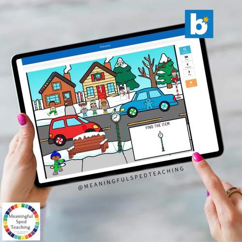 Christmas Scavenger Hunt & WH Question Scene Holiday Town Boom Cards™