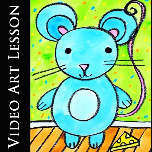 Easy Video Art Lesson Directed Drawing & Painting a Mouse With His Cheese