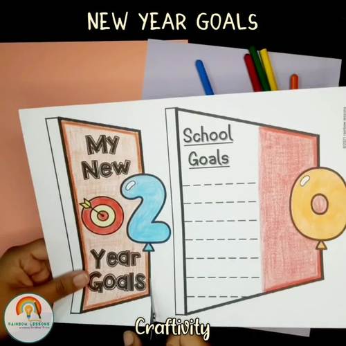 New Year 2024 Craft | New Years Goals Craftivity | New Years Writing ...