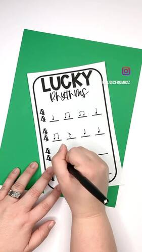 St. Patricks Day Music Craft - March Music Rhythm Lesson - Bulletin ...